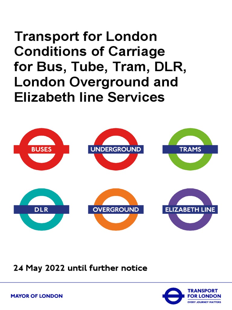 TFL Conditions of Carriage | PDF | Transport | Passenger Rail Transport