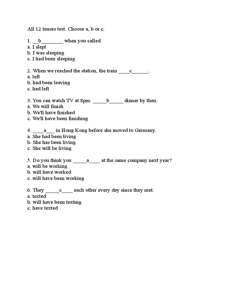 Short Grammar Test | PDF