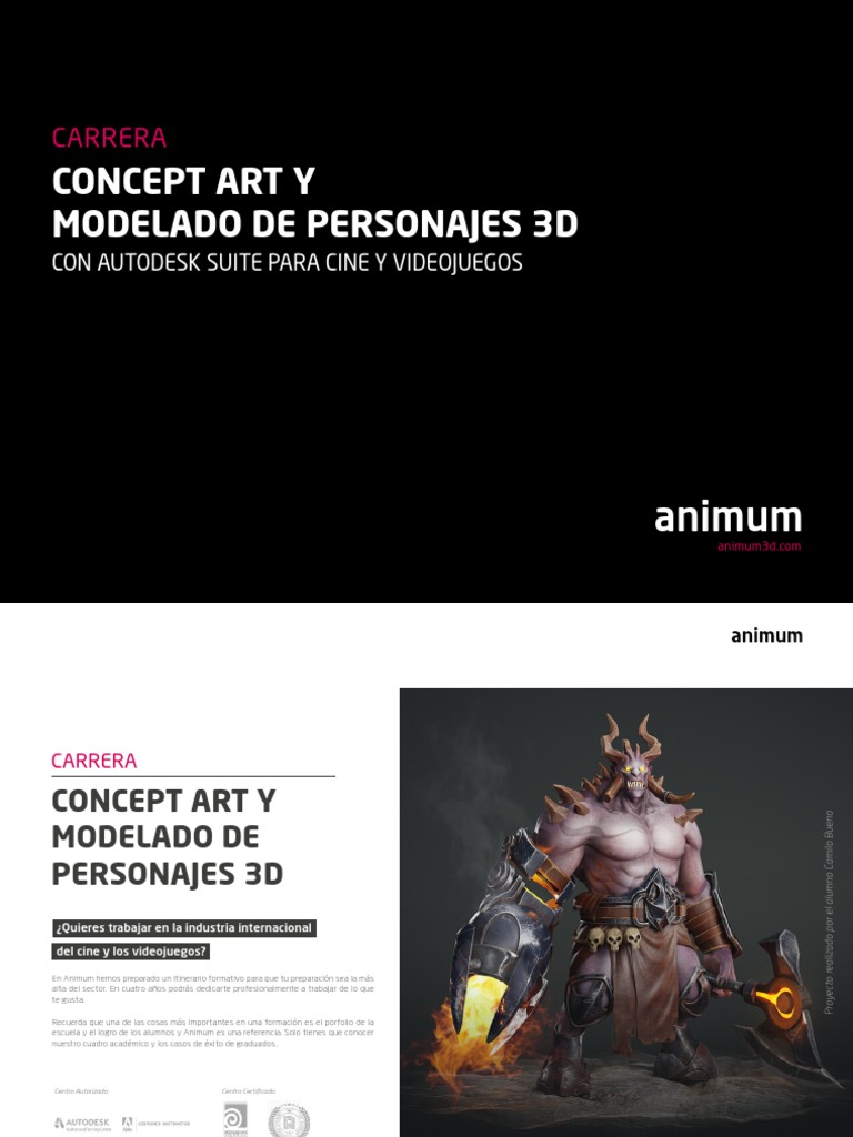 Info Carrera Concept Art Modelado Personajes | PDF | Perspectiva ...