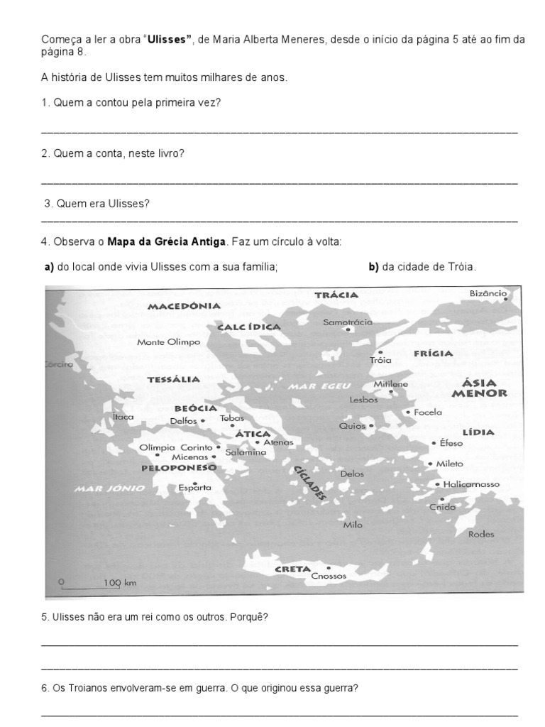 "Ulisses" - Perguntas e Mapa