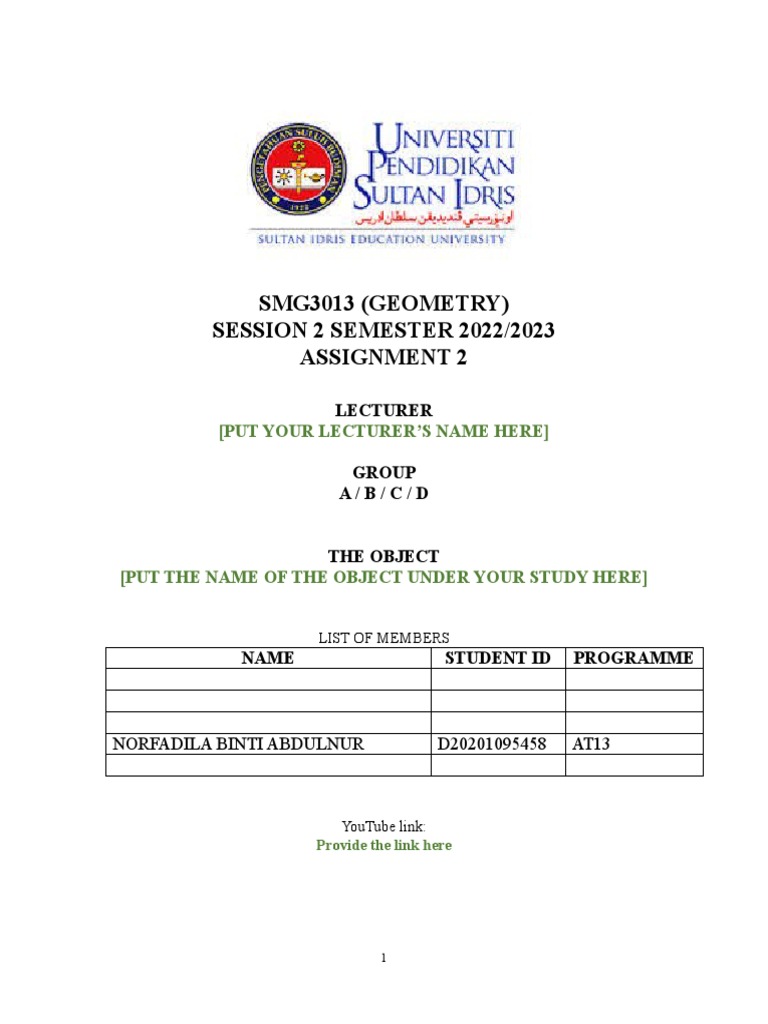 Assignment 2 - Report Template - A222 | PDF | Geometry | Shape
