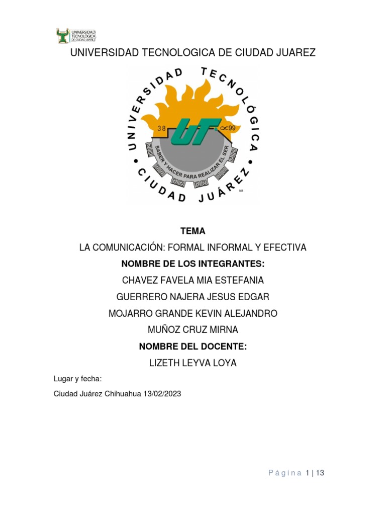 Tipos de Comunicación: Formal e Informal | PDF | Comunicación ...