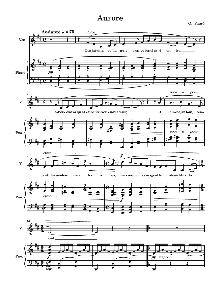 Aurore - Fauré | PDF