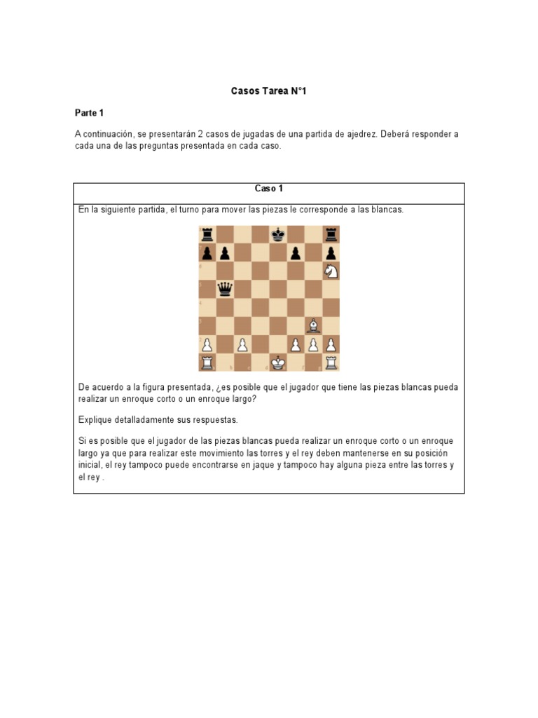 Casos Tarea N°1 | PDF | Ajedrez | Juegos de mesa