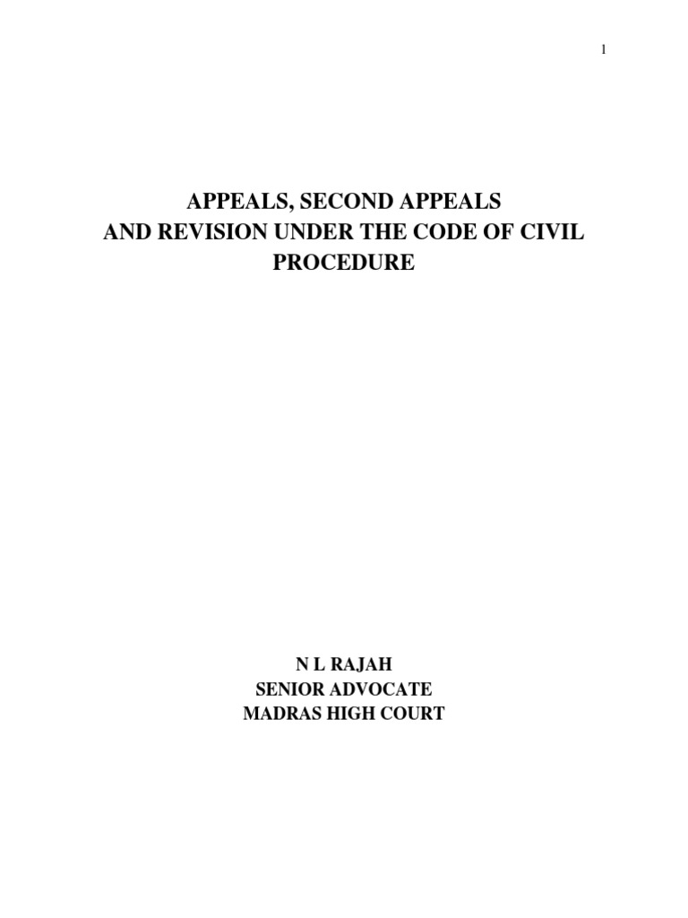 4.appeals, Second Appeals and Revision Under The Code of Civil ...