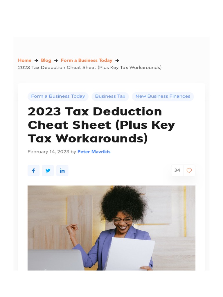 2023 Tax Deduction Cheat Sheet and Loopholes | PDF | Taxation In The ...