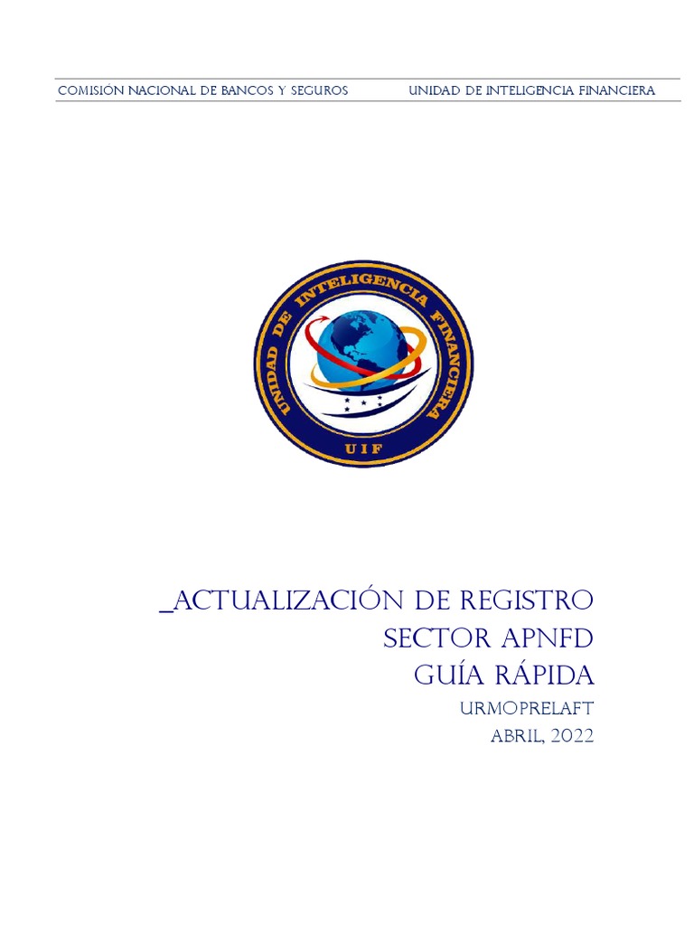 URM Actualizacion Registro APNFD Guia Rapida | PDF
