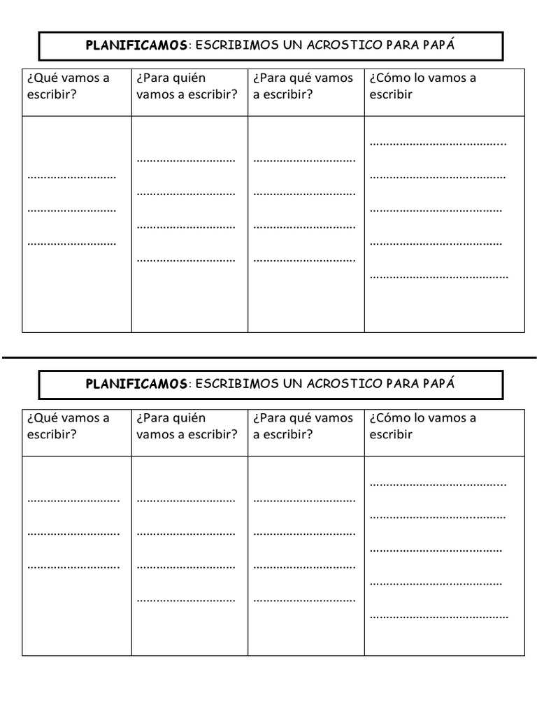 Qué Vamos A Escribir - Acrostico | PDF