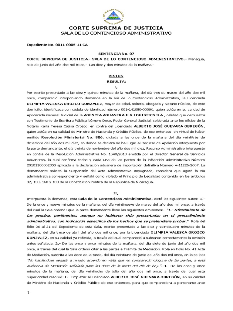 Sentencia No. 07 Exp. - 0011-0005-11 CA. | PDF | Ciencias Políticas | Gobierno