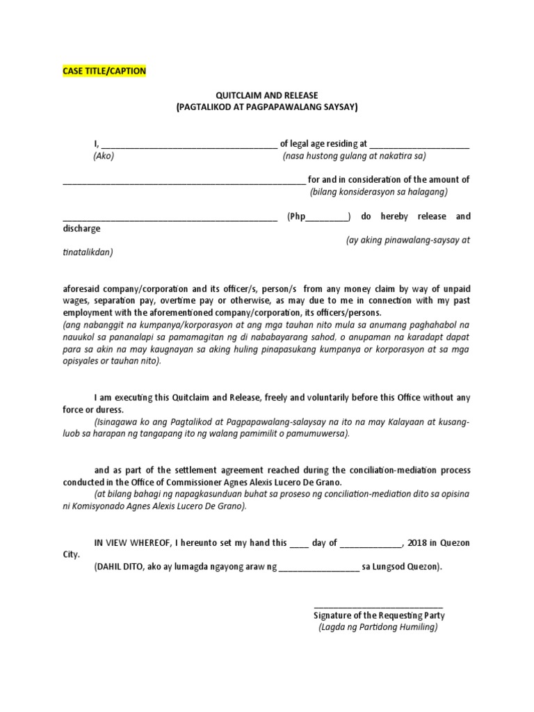 Waiver Quitclaim | PDF