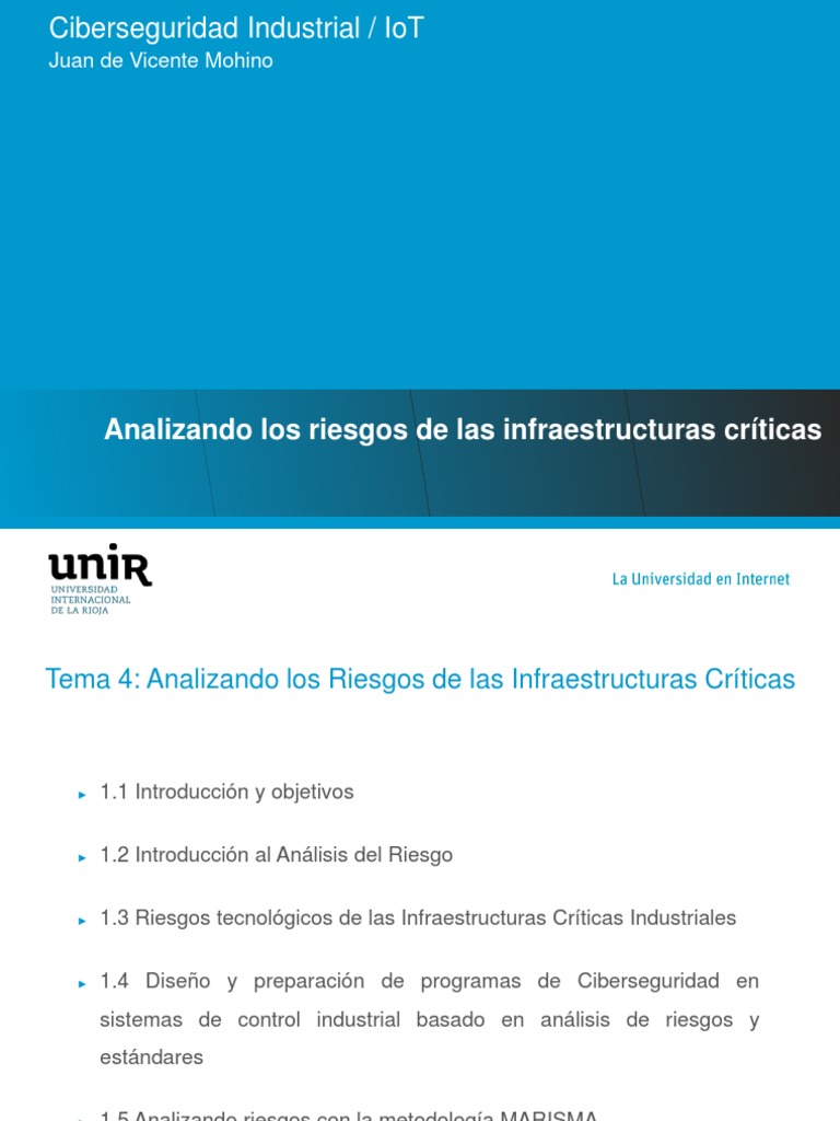 Análisis de Riesgos en Infraestructuras Críticas IoT | PDF | La ...