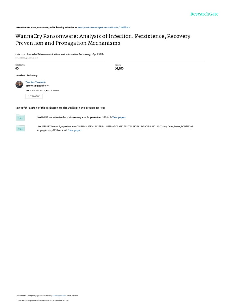 Akbanovetal Wanna Cry 2019 | PDF | Ransomware | Malware