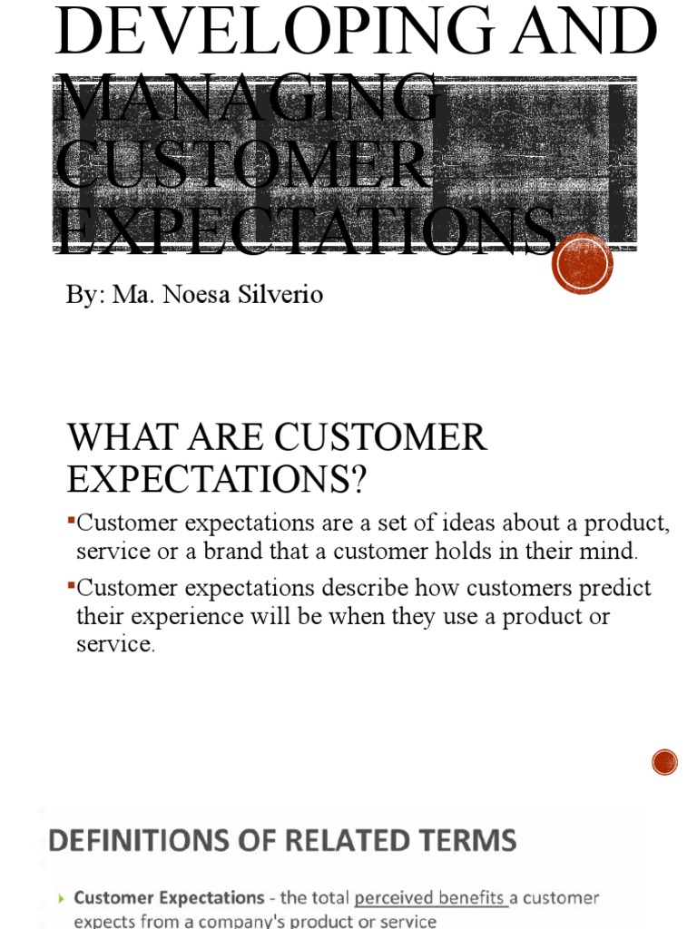 Developing and Managing Customer Expectations | PDF