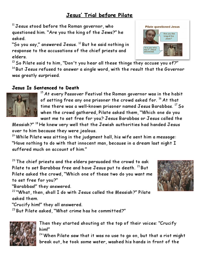 Jesus Trial Before Pontius Pilate | PDF | Barabbas | Jesus