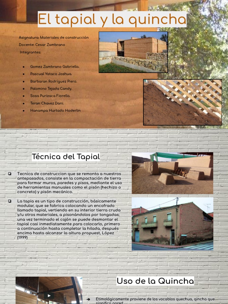 Técnicas de Construcción: Tapial y Quincha | PDF | Ingeniero civil ...
