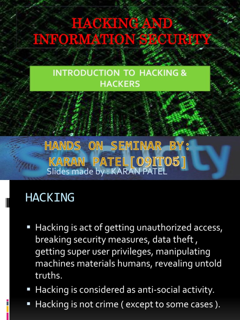 Hacking And Information Security Pdf Security Hacker Computer Security