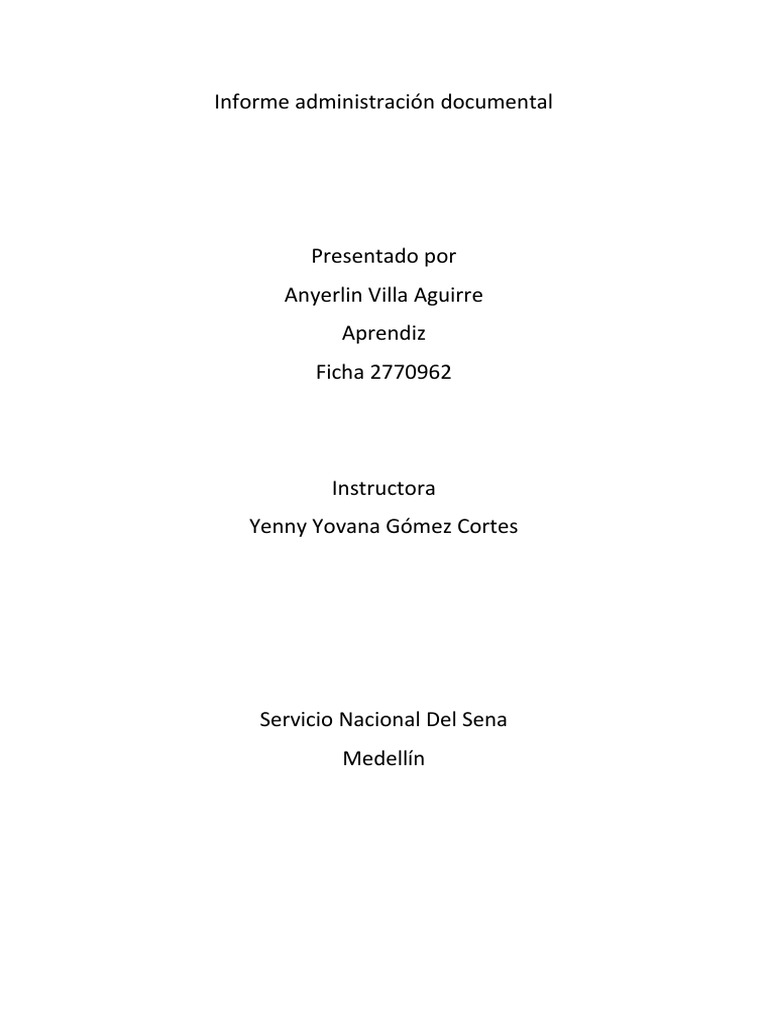 Informe Administración Documental | PDF | Gestión de registros