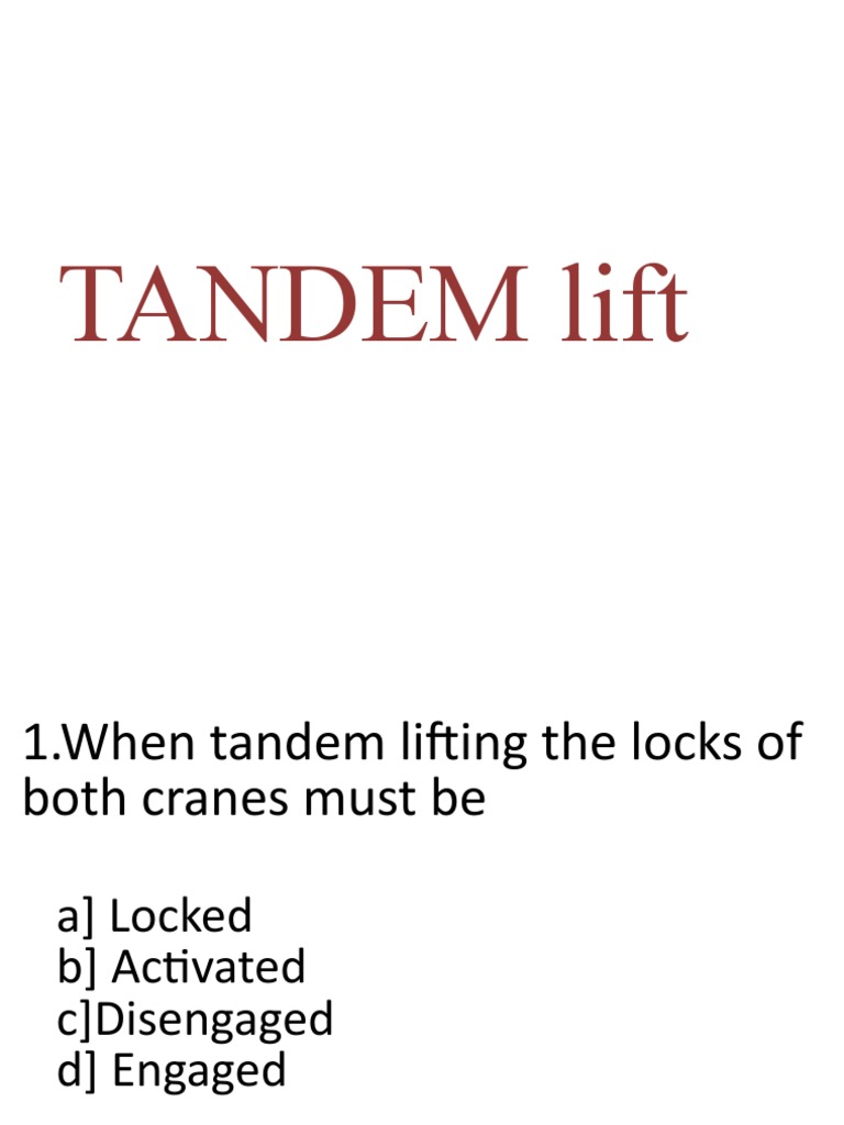 Tandem Lifting Safety and Procedures | PDF | Technology & Engineering