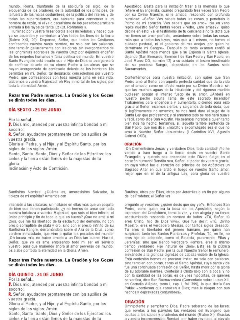 Novena en Honor A San Pedro Apóstol | PDF | Oración | San Pedro