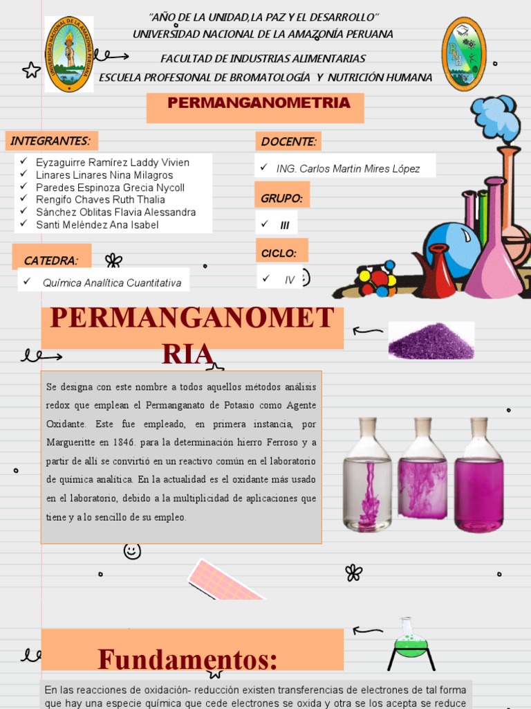 ppt PERMANGANOMETRÍA | PDF | Redox | Valoración