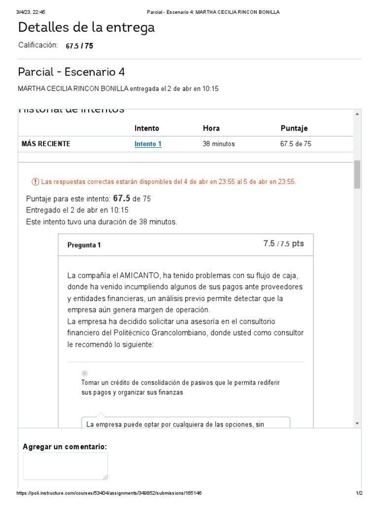 Parcial - Escenario 4 - MARTHA CECILIA RINCON BONILLA | PDF