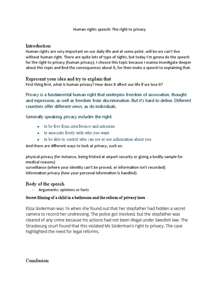 Speech Human Rights | PDF