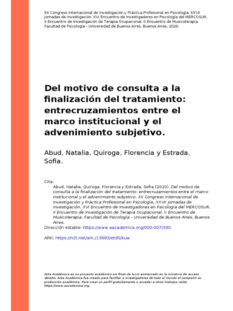 Abud, Natalia, Quiroga, Florencia y (... ) (2020) - Del Motivo de ...