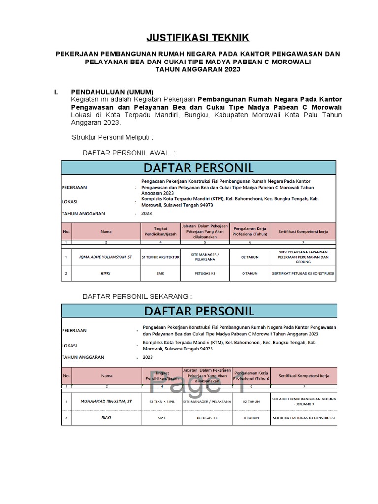 Justifikasi Teknis | PDF