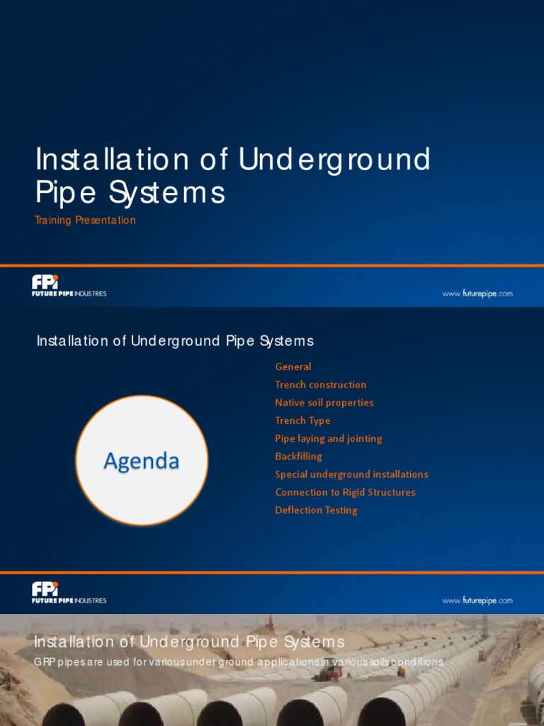 Underground Pipe Systems Installation Guide | PDF | Pipe (Fluid ...