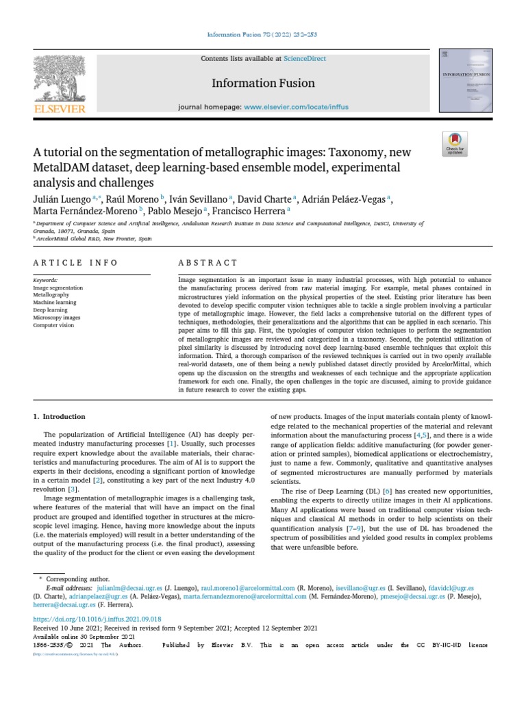 Information Fusion Pdf Image Segmentation Artificial Intelligence