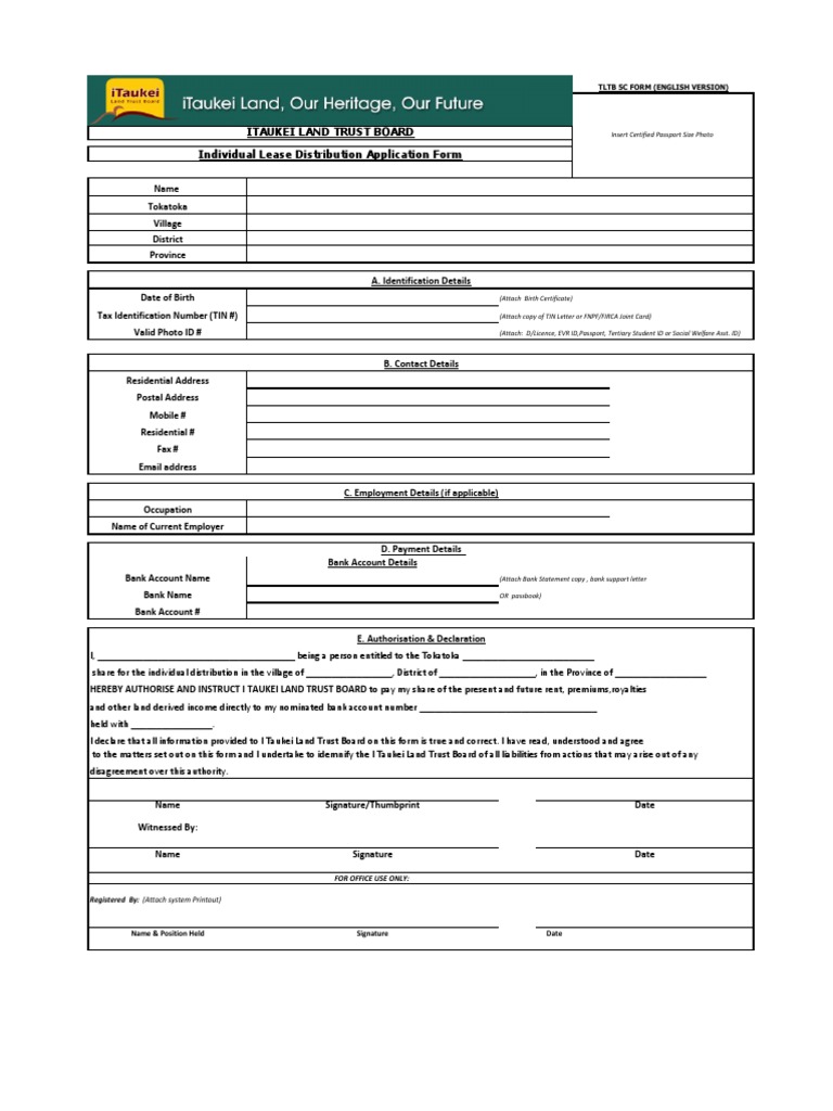 TLTB 5C Form English Version | PDF | Identity Document | Government