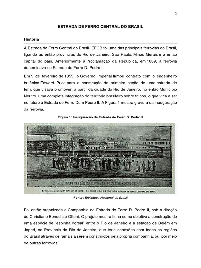 História da Estrada de Ferro Central do Brasil | PDF | Transporte ...