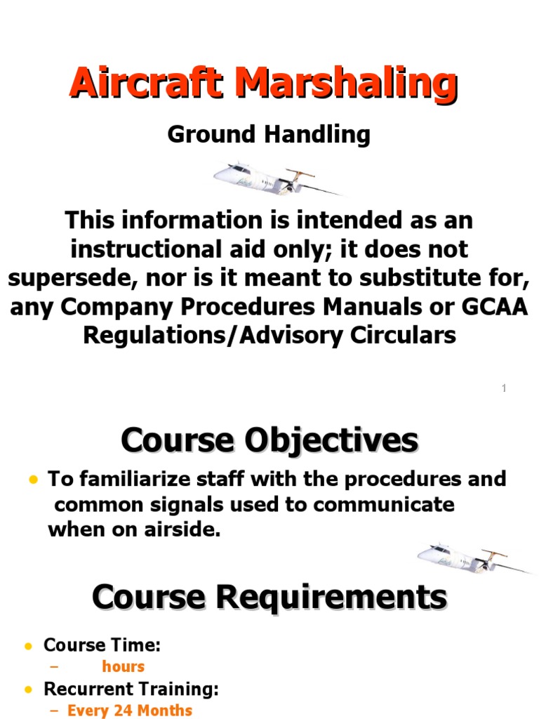 Aircraft Marshaling Procedures Guide | PDF | Transport | Aviation