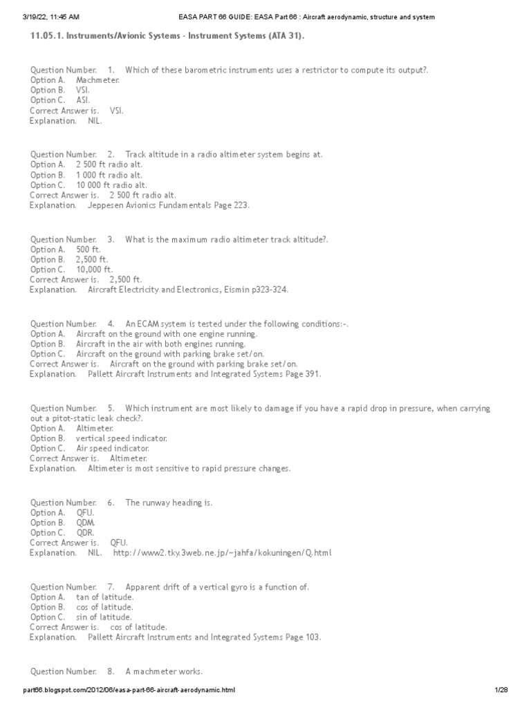 EASA Part 66: Avionics Question Bank | PDF | Gyroscope | Compass