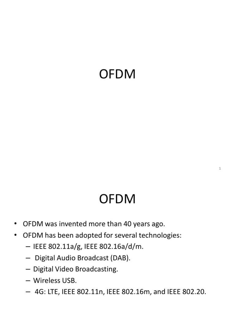 Ofdm1 | PDF | Orthogonal Frequency Division Multiplexing | Radio Technology