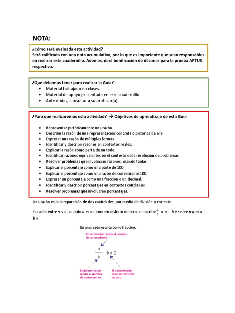 Cuadernillo Aptus 6to Básico | PDF | Porcentaje | Color