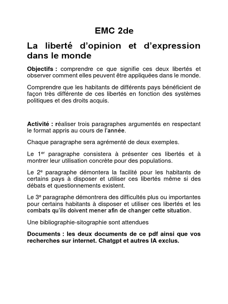 Liberté d'opinion et d'expression mondiale | PDF | Liberté | Liberté d ...