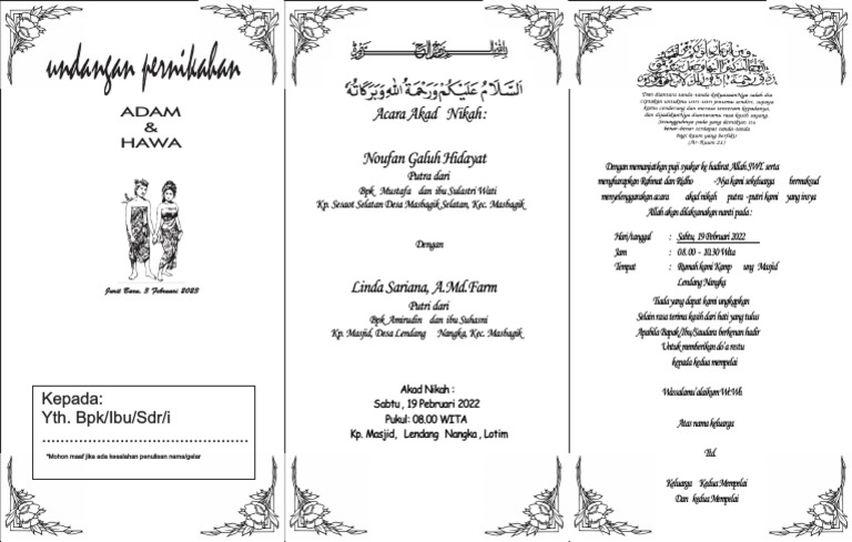 Contoh Undangan Adam Dan Hawa | PDF