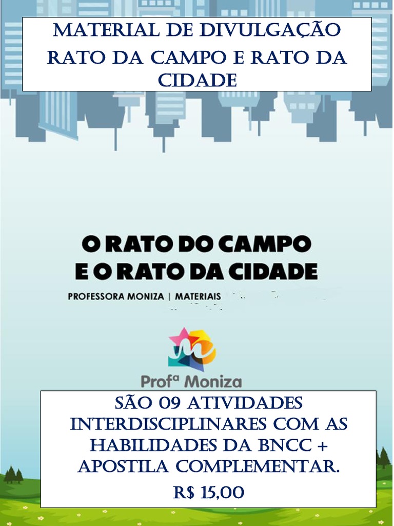 Rato Do Campo e Da Cidade - Divulgação - Prof. Moniza Materiais | PDF ...