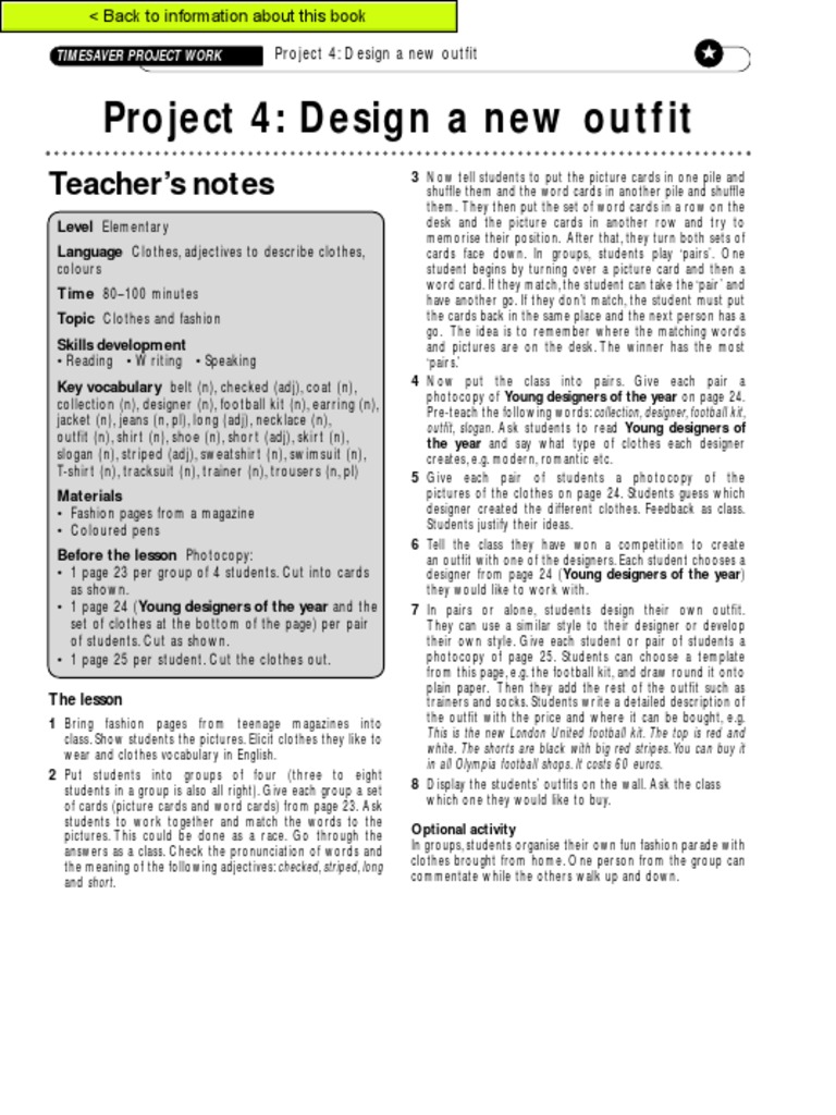 Clothes Project - Design A New Outfit | PDF | Clothing | Human Body