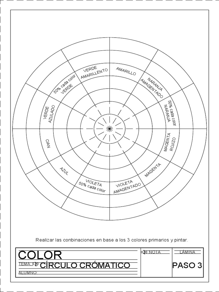 Ejercicio 03 - Circulo Cromatico 3 | PDF | Espectro electromagnético | Gráficos de computadora