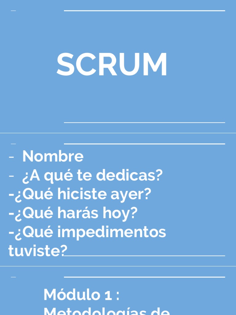 SCRUM | PDF | Scrum (desarrollo de software) | Metodología