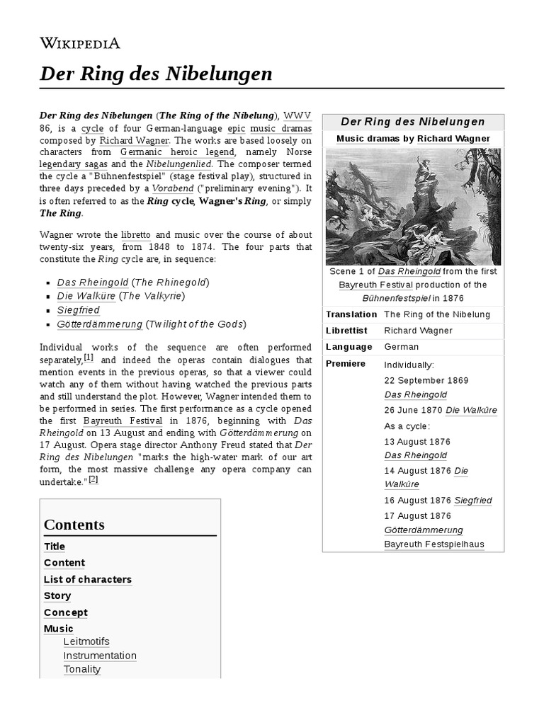 Der Ring Des Nibelungen | PDF | Performing Arts | Vocal Music