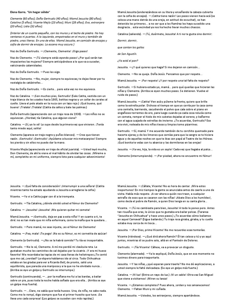 Un hogar sólido de Elena Garro | PDF