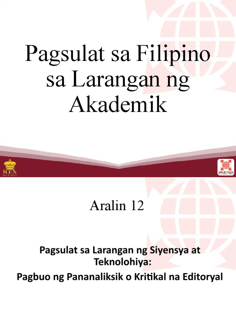 Aralin 10 Pagsulat Sa Larangan NG Siyensiya at Teknolohiya Pagbuo NG ...