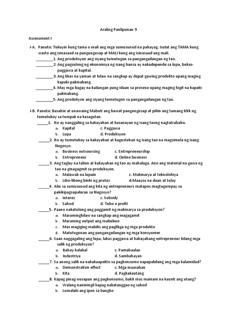 Araling Panlipunan 9 | PDF