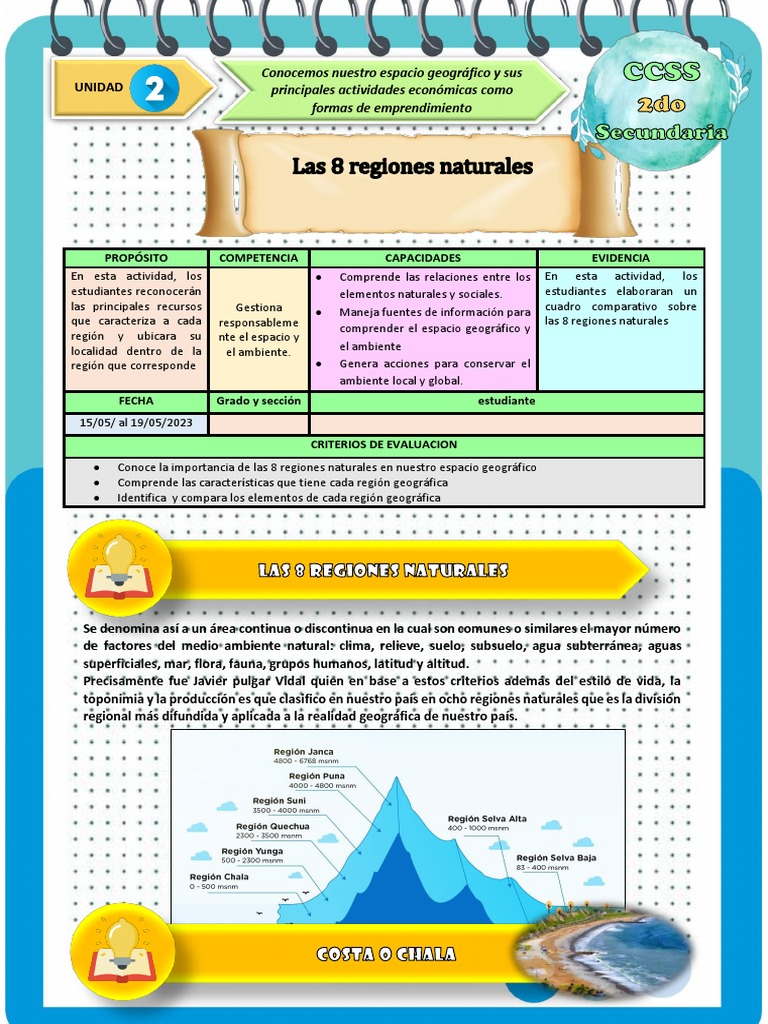 Ficha de Actividad CCSS 2°-Semana 2 | PDF | Ciencias de la Tierra