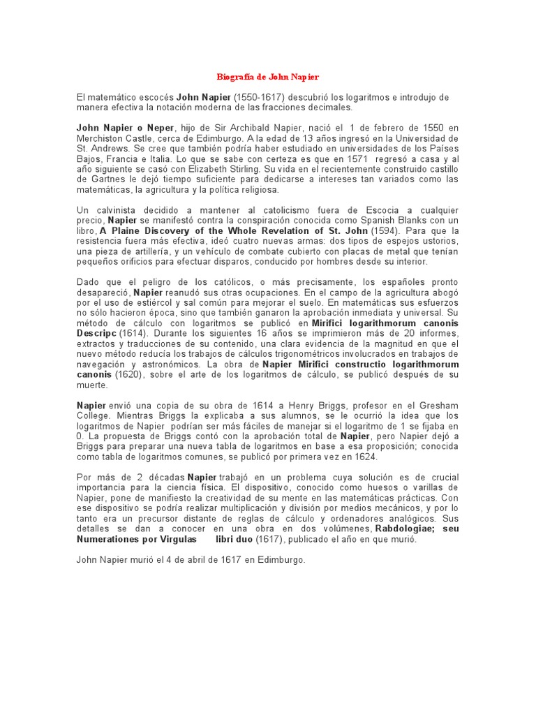 John Napier Famous Scientist Of The Photos