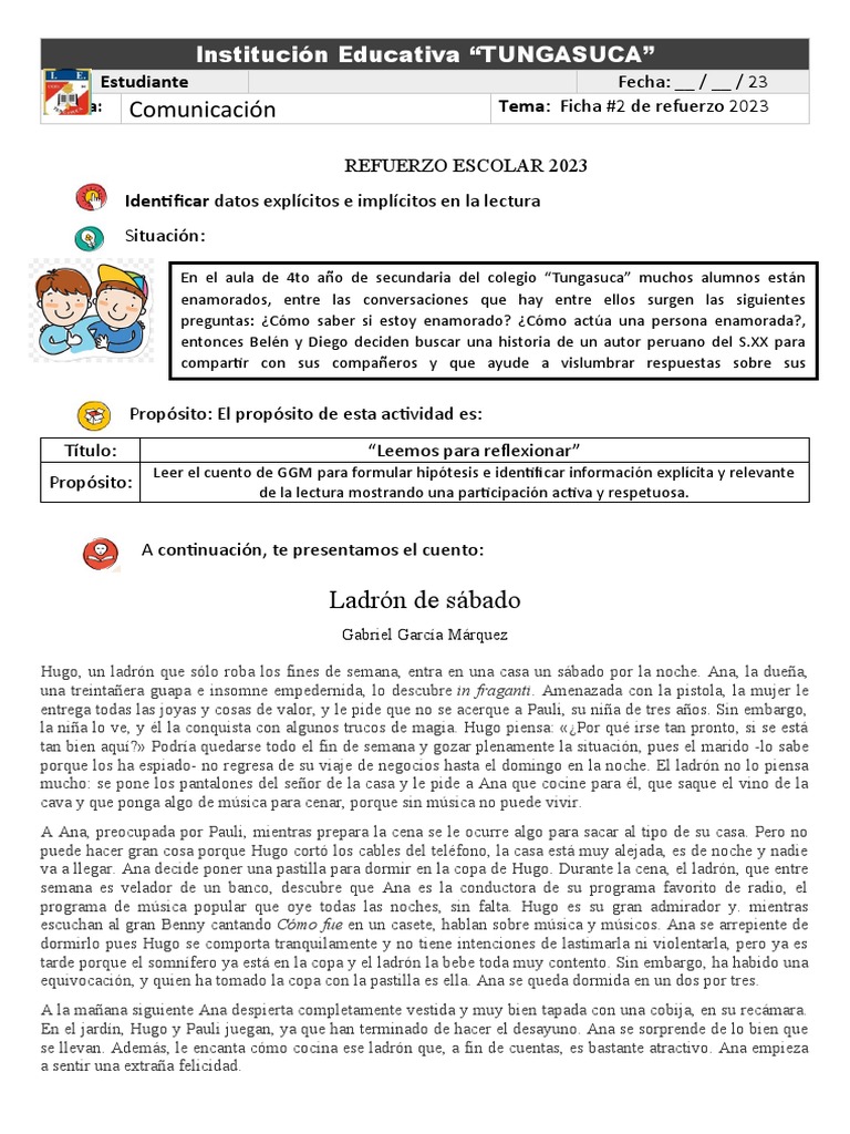 Ficha de Refuerzo 2 | PDF