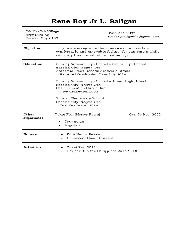 Saligan, Resume | PDF